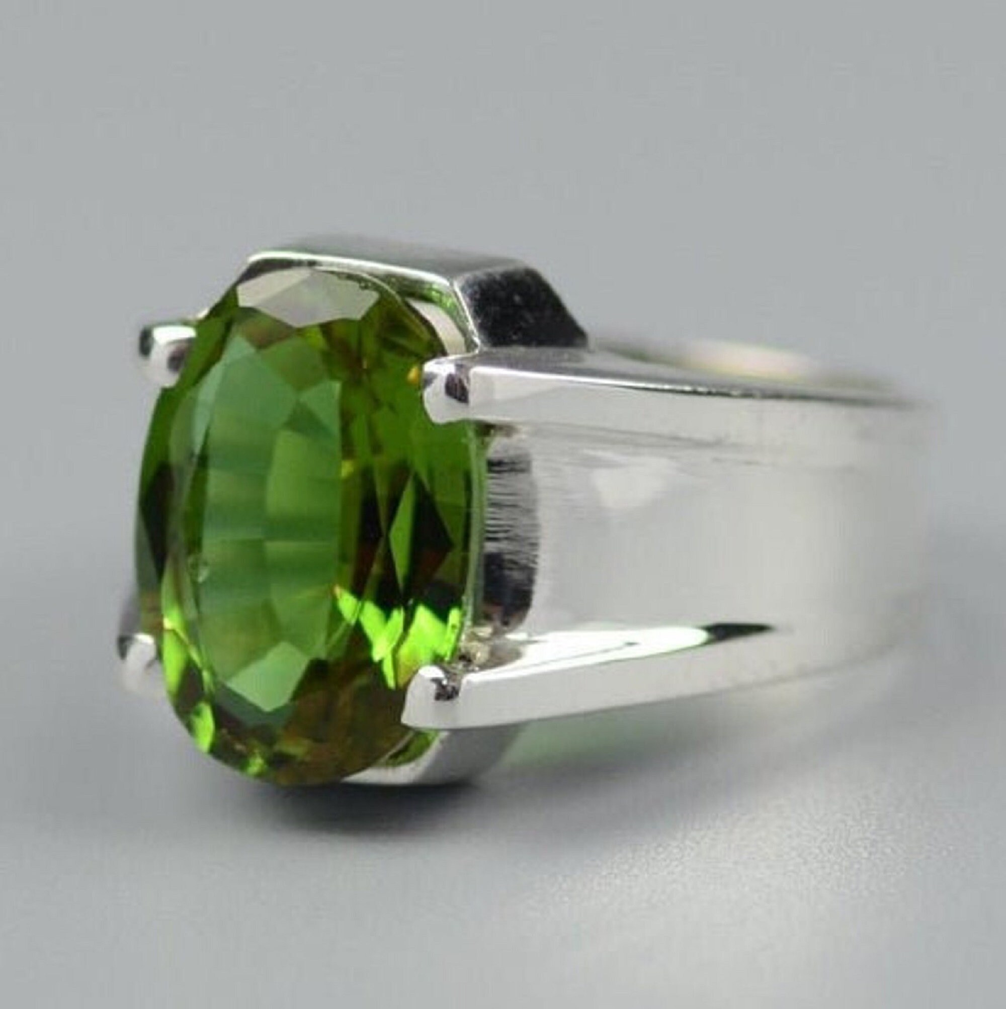Natural Peridot Gemstone Men's Ring 925 Sterling Silver - Etsy
