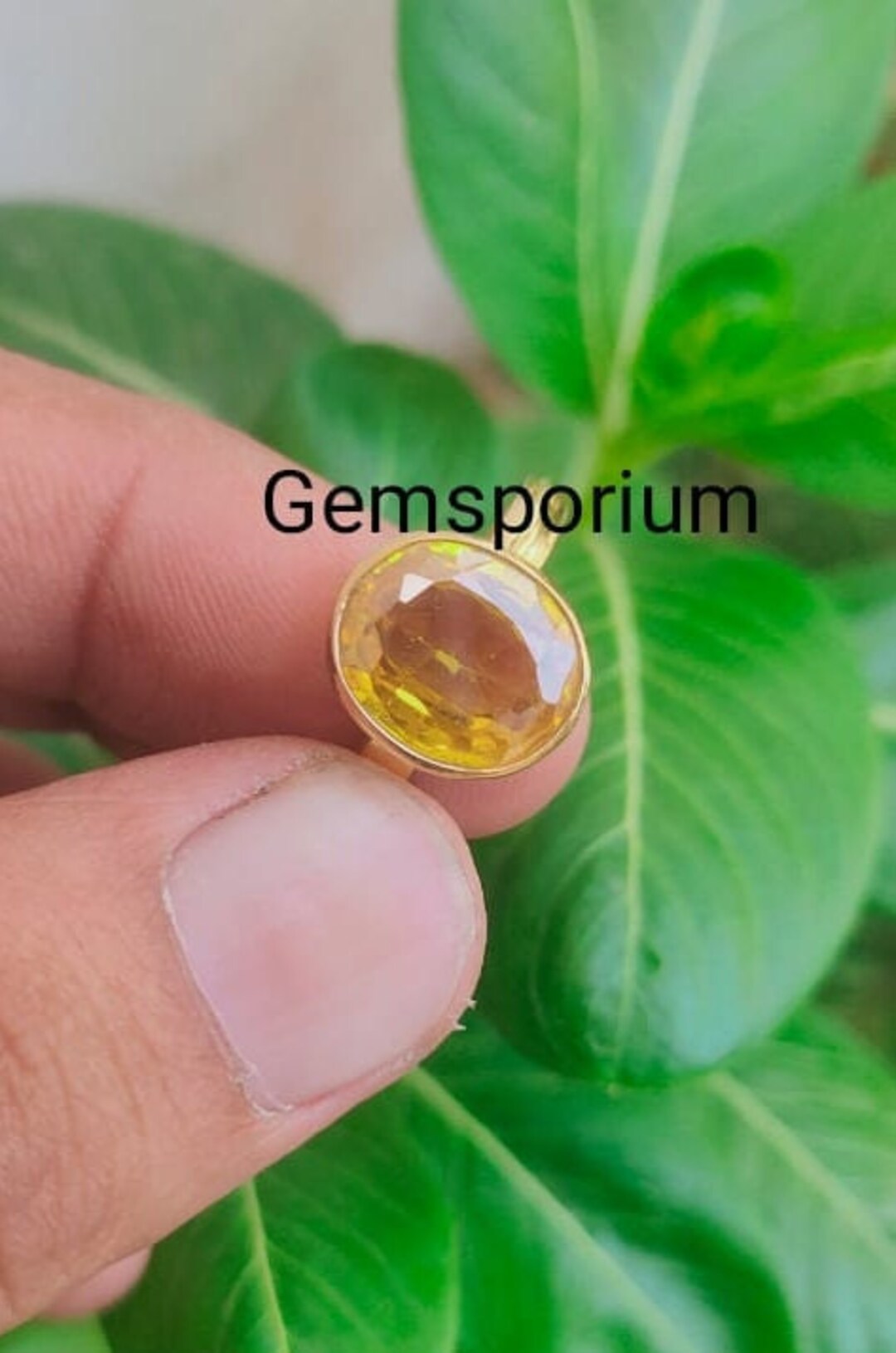 7.25 Ratti Yellow Sapphire Ring Astrological Gemstone Ring Panchdhatu ...