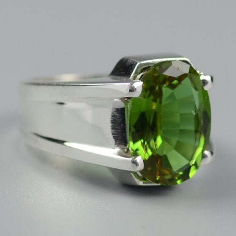 Natural Peridot Gemstone Men's Ring 925 Sterling Silver - Etsy