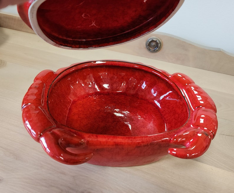 Vintage Red Crab Pot, Made in Italy for Peasant Village, Unique Gift ...