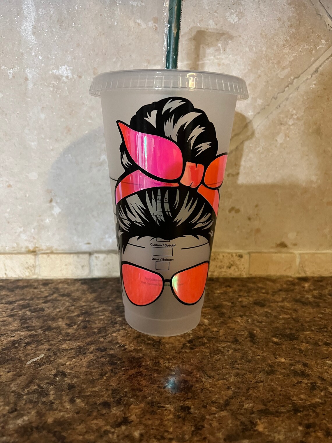 Messy Bun Starbucks Cup Messy Bun Cup Venti Cold Cup - Etsy UK