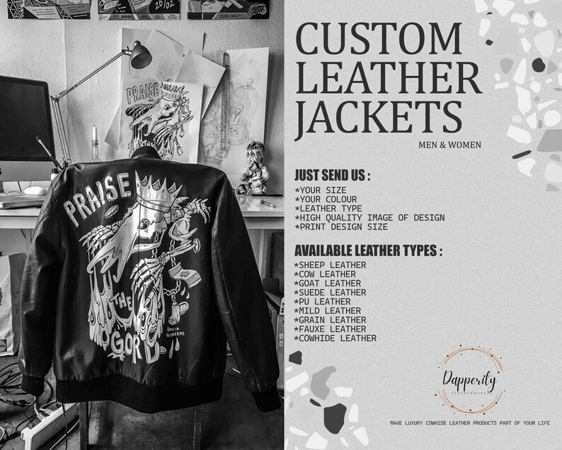 Custom Leather Jacket Customized Leather Jacket - Etsy