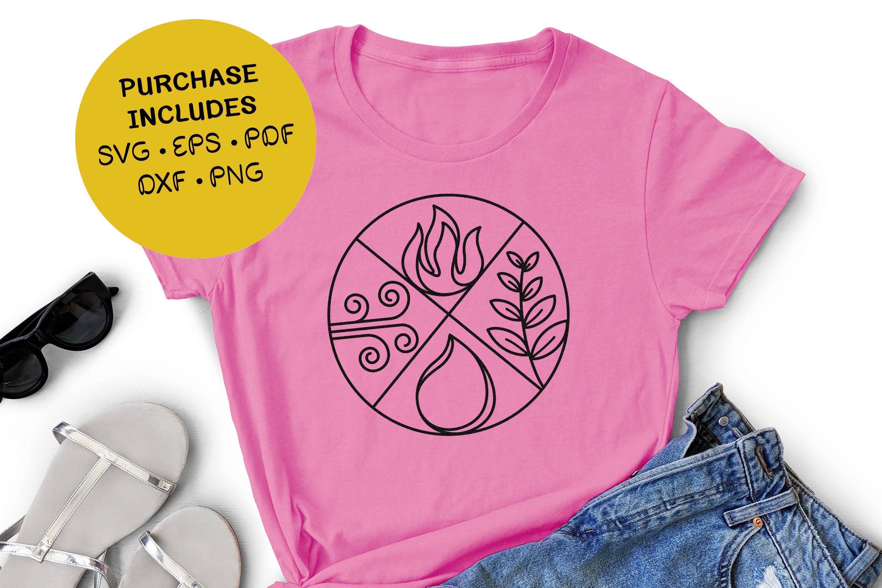 4 Elements, Element Symbols, Earth Air Fire Water, SVG Files for Cricut ...