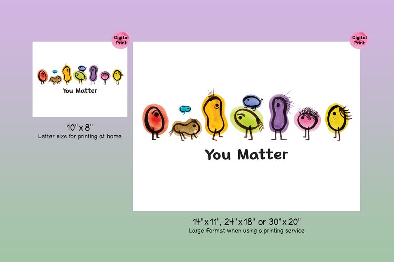 You Matter Poster, Diversity Classroom Decor, Abstract Art Printable ...