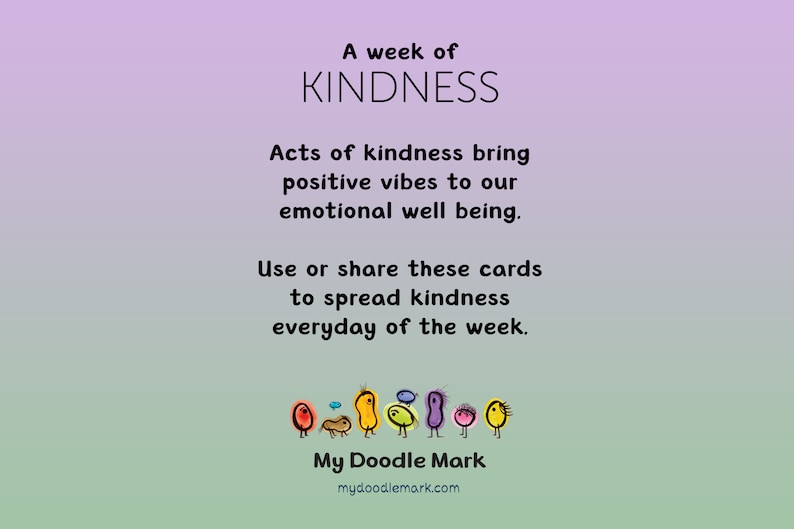 Kindness Notes, Week 2, Acts of Kindness Cards (digital Download) - Etsy