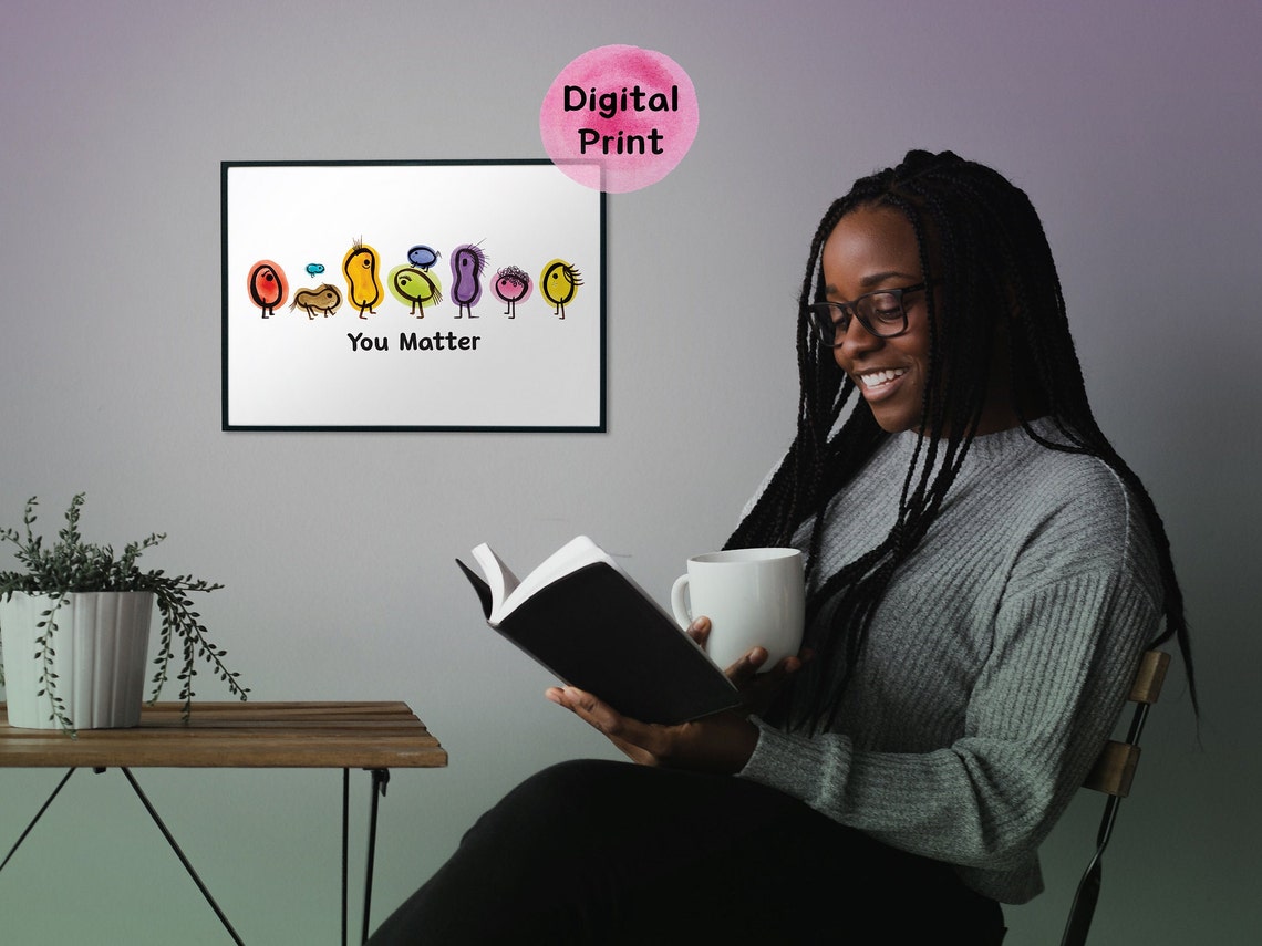 You Matter Poster, Diversity Classroom Decor, Abstract Art Printable ...