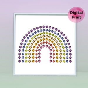 Rainbow Wall Decor, Abstract Doodle People, Printable Art - Etsy