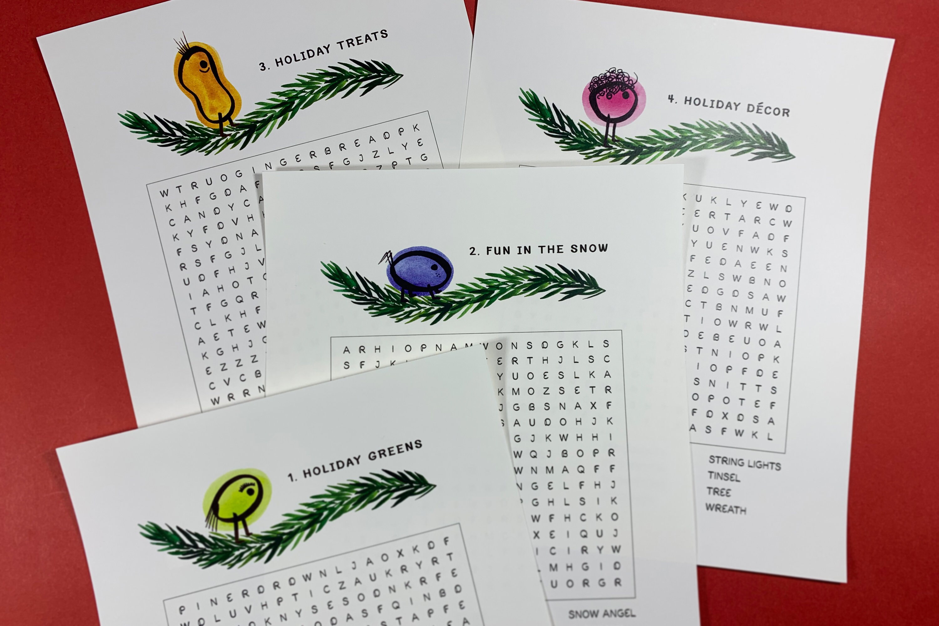 12 Days of Christmas, Word Search, Digital Download, Abstract Stick ...