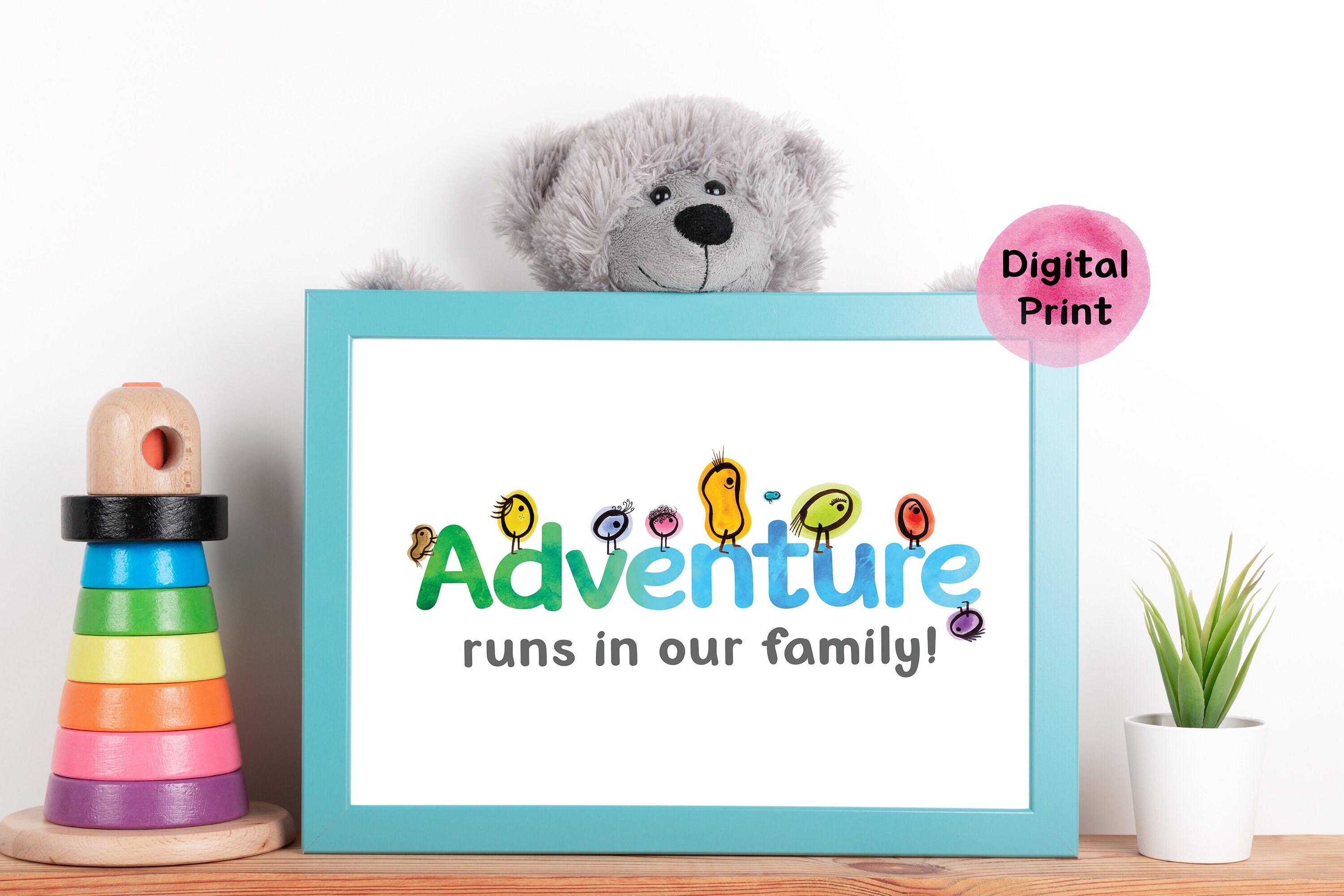 Adventure Family Quote Print, Watercolor Typography (digital Download ...