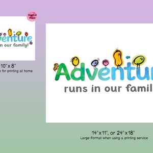 Adventure Family Quote Print, Watercolor Typography (digital Download ...