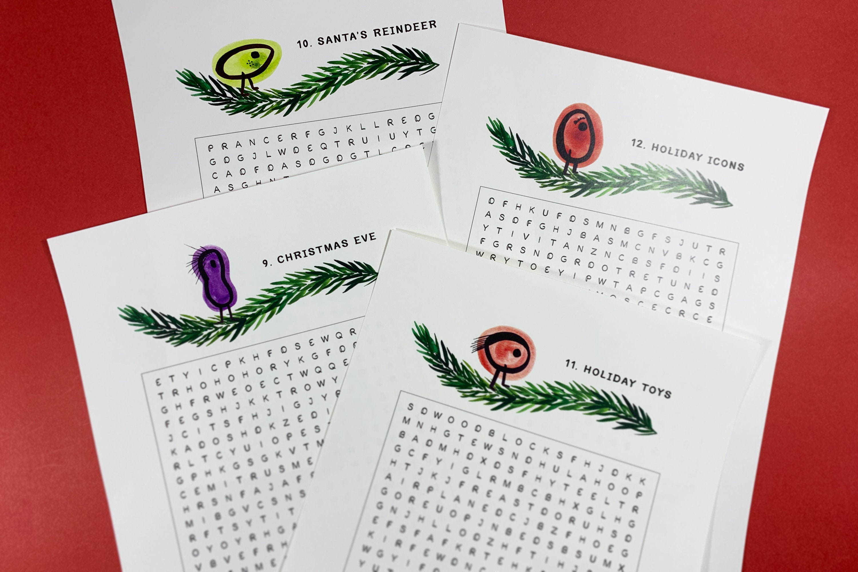 12 Days of Christmas, Word Search, Digital Download, Abstract Stick ...