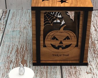 Halloween Light Box Template - Etsy