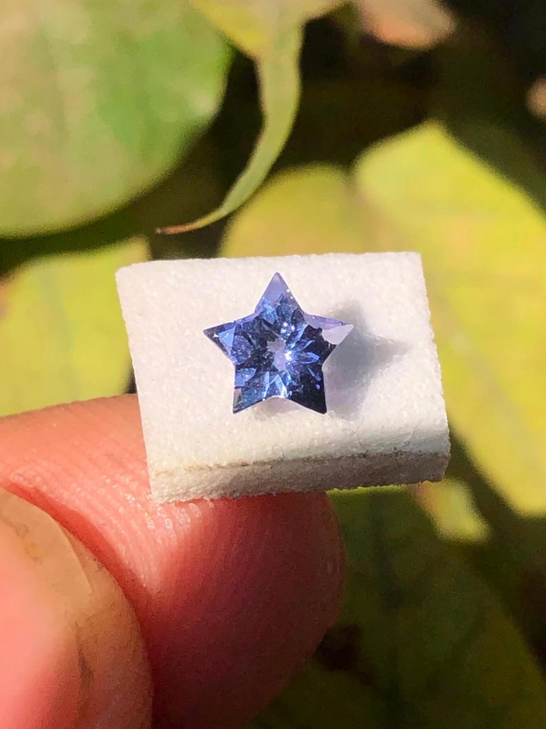 Natural Mermaid Blue Tanzanite, Rare Star Cut, 0.75 CT Weight, Loupe ...