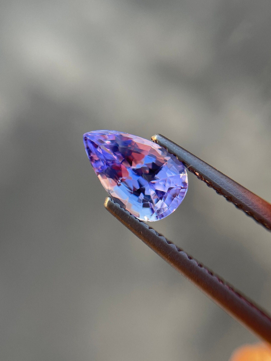 Natural Tanzanite Pear, Modified Step Cut Zoisite, Rare Cut Pear, 8.09 ...