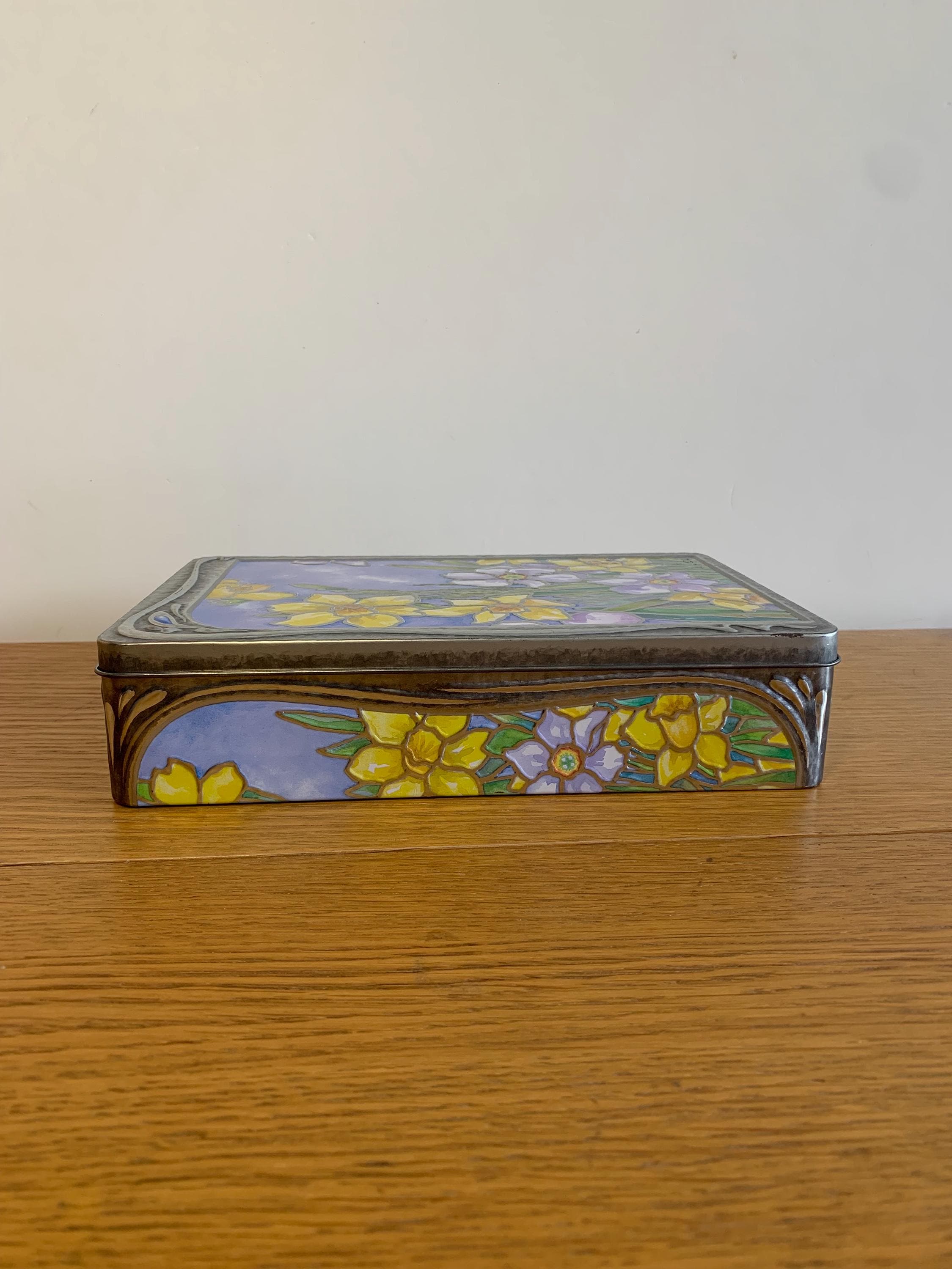 Embossed Tin With Daffodils in Art Nouveau Style by Churchill's ...