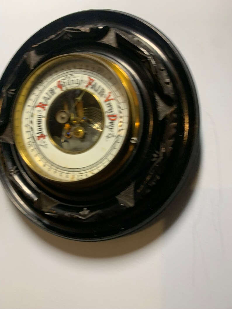 Small Victorian Carved Oak Aneroid Wheel Barometer | Porcelain Dial ...