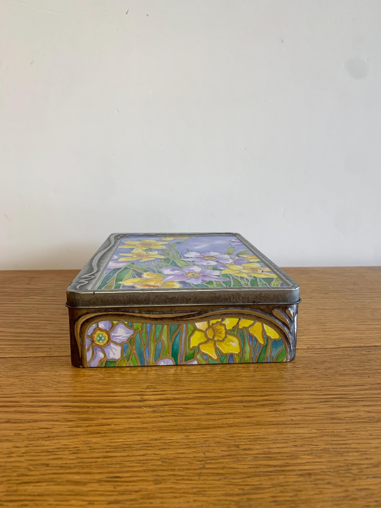 Embossed Tin With Daffodils in Art Nouveau Style by Churchill's ...