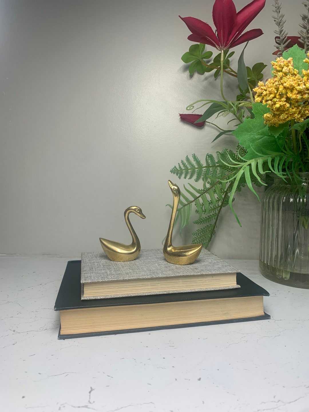 Miniature Brass Swans Figurines 1970s - Etsy