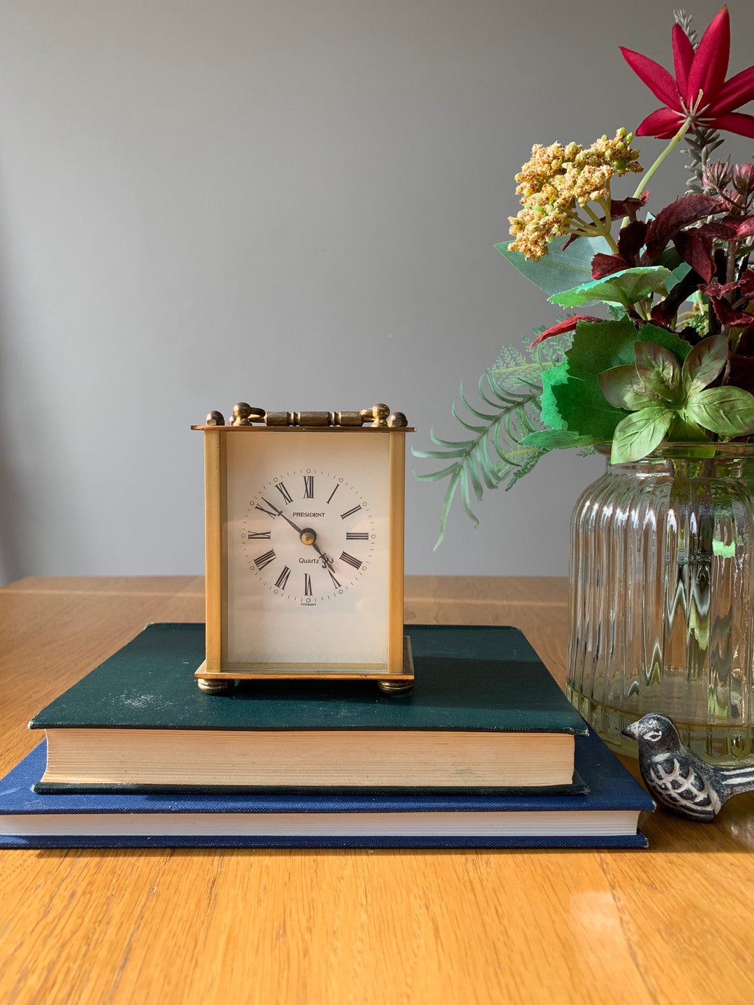 Vintage Gold Vintage Desk Clock-collectible Desk Clock-small Desk Clock ...