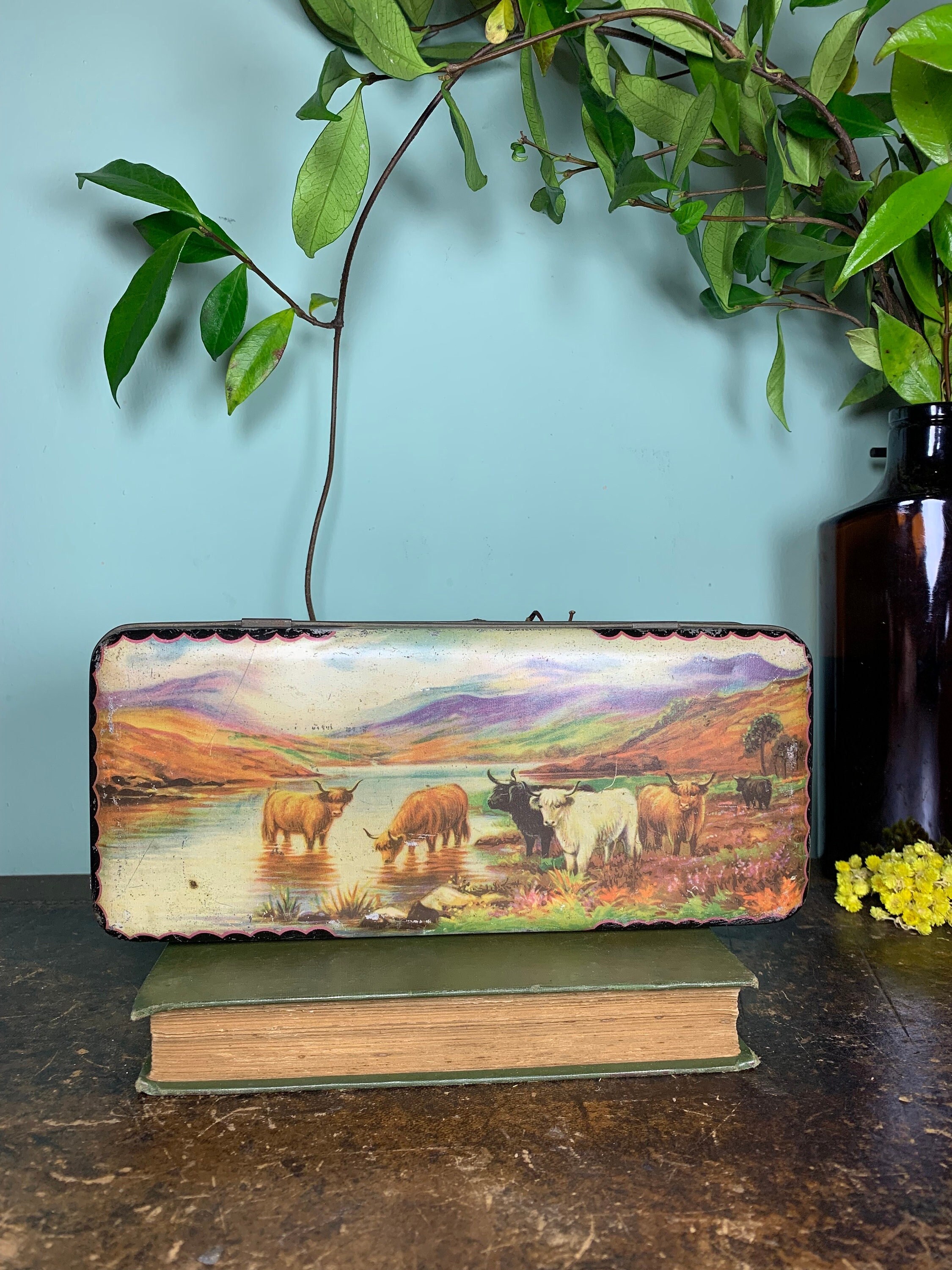 Carr Co Ltd Carlisle antique Box Sheet Metal Scenery Highland Landscape ...