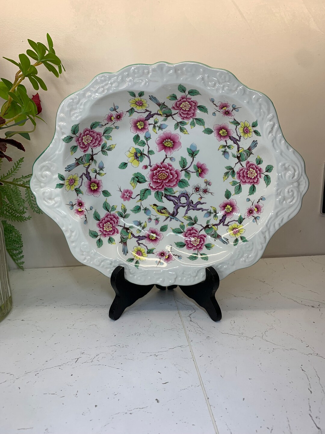 Vintage Old Foley Fine Bone China Chinese Rose Pattern Serving Bowl K2k ...