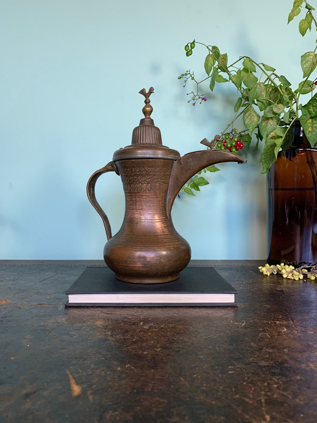 Middle Eastern Dallah Arabic Copper and Brass Coffee Pot - Etsy