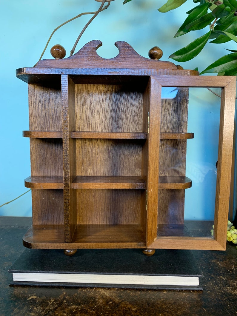 Miniature Display Cabinet Wooden Hanging Vintage - Etsy
