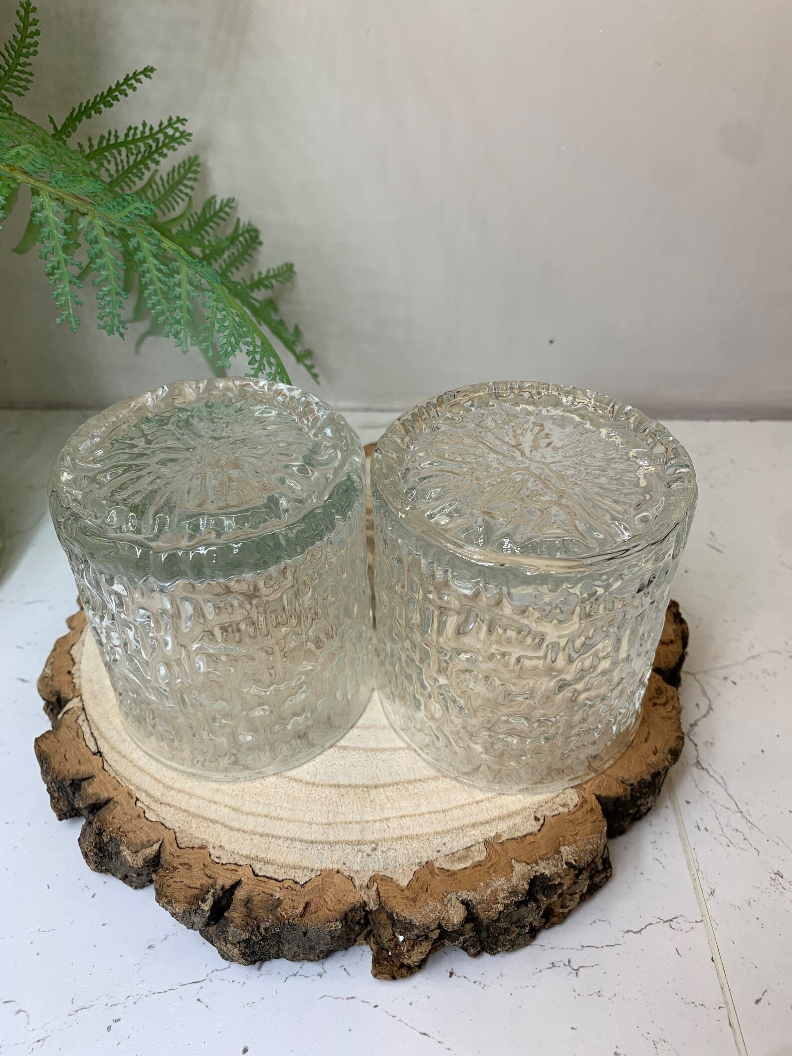 Vintage 60s Tree Bark Textured Glass Made in England by Ravenhead-model ...