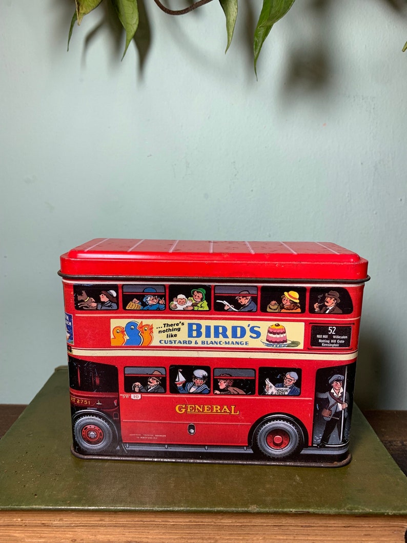 Vintage Small Red Double Decker Bus Tin No 52 by the Silver Crane ...