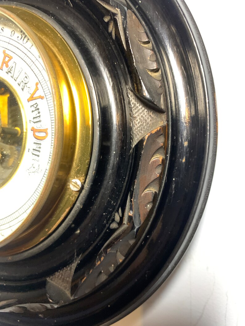 Small Victorian Carved Oak Aneroid Wheel Barometer | Porcelain Dial ...