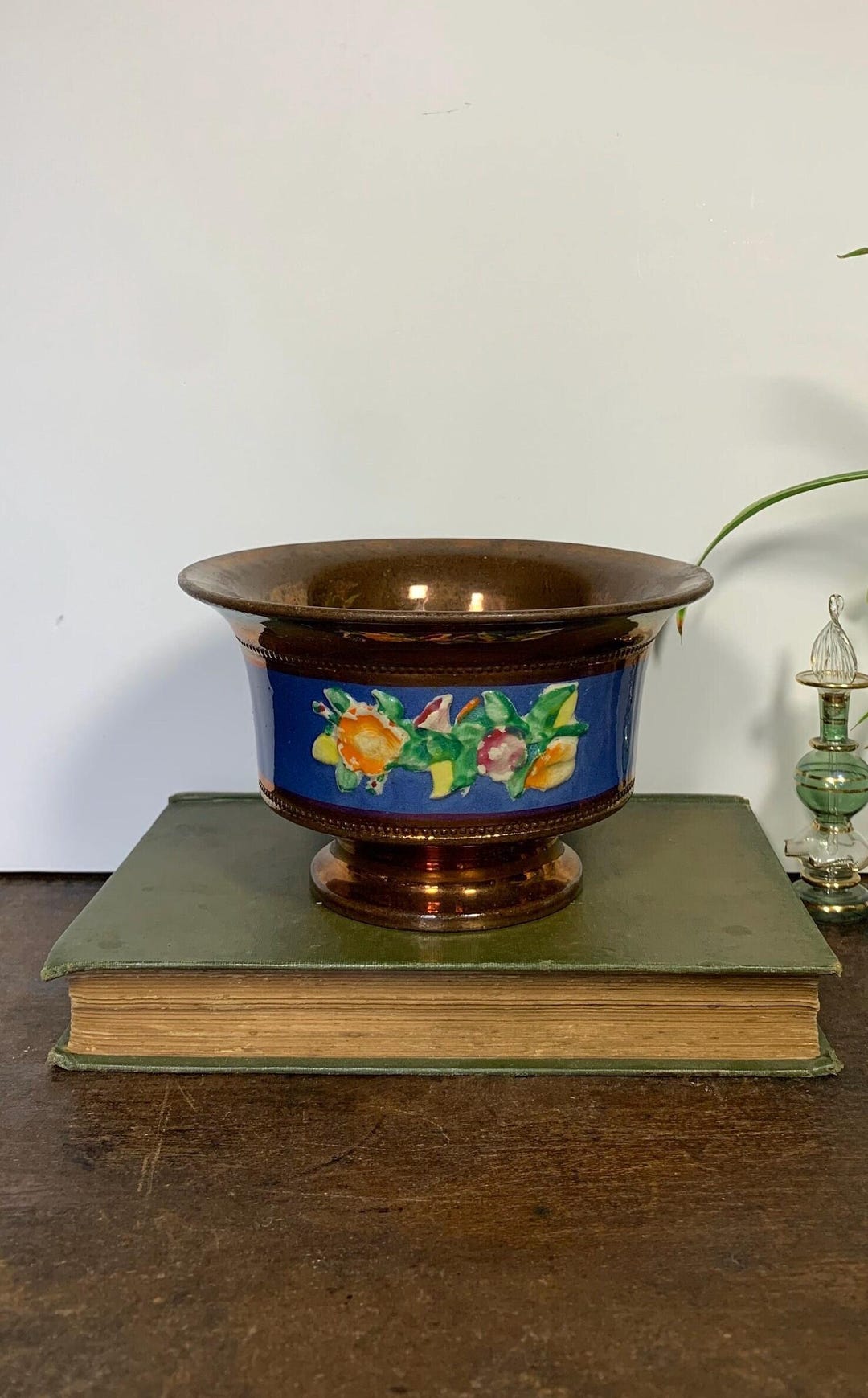 Antique 19th Century English Copper Luster Creamer Jug | Sapphire Blue ...