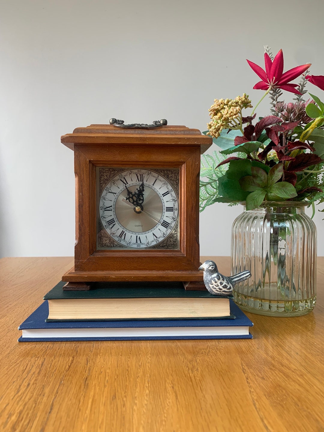 Vintage Highland Wood Mantel Clock - Etsy