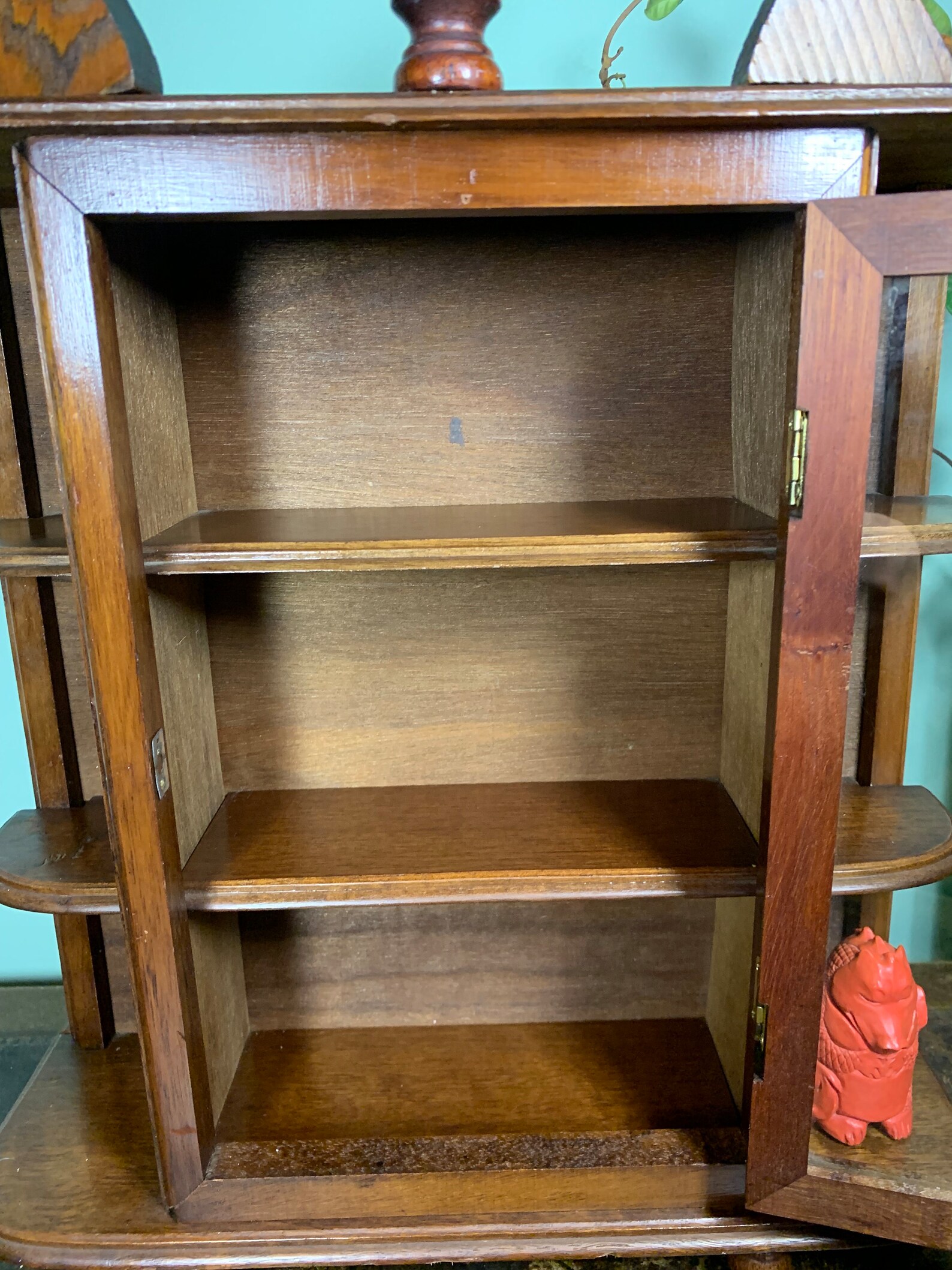 Vintage Wood Display Cabinet | Wall Collectible Display Cabinet - Etsy