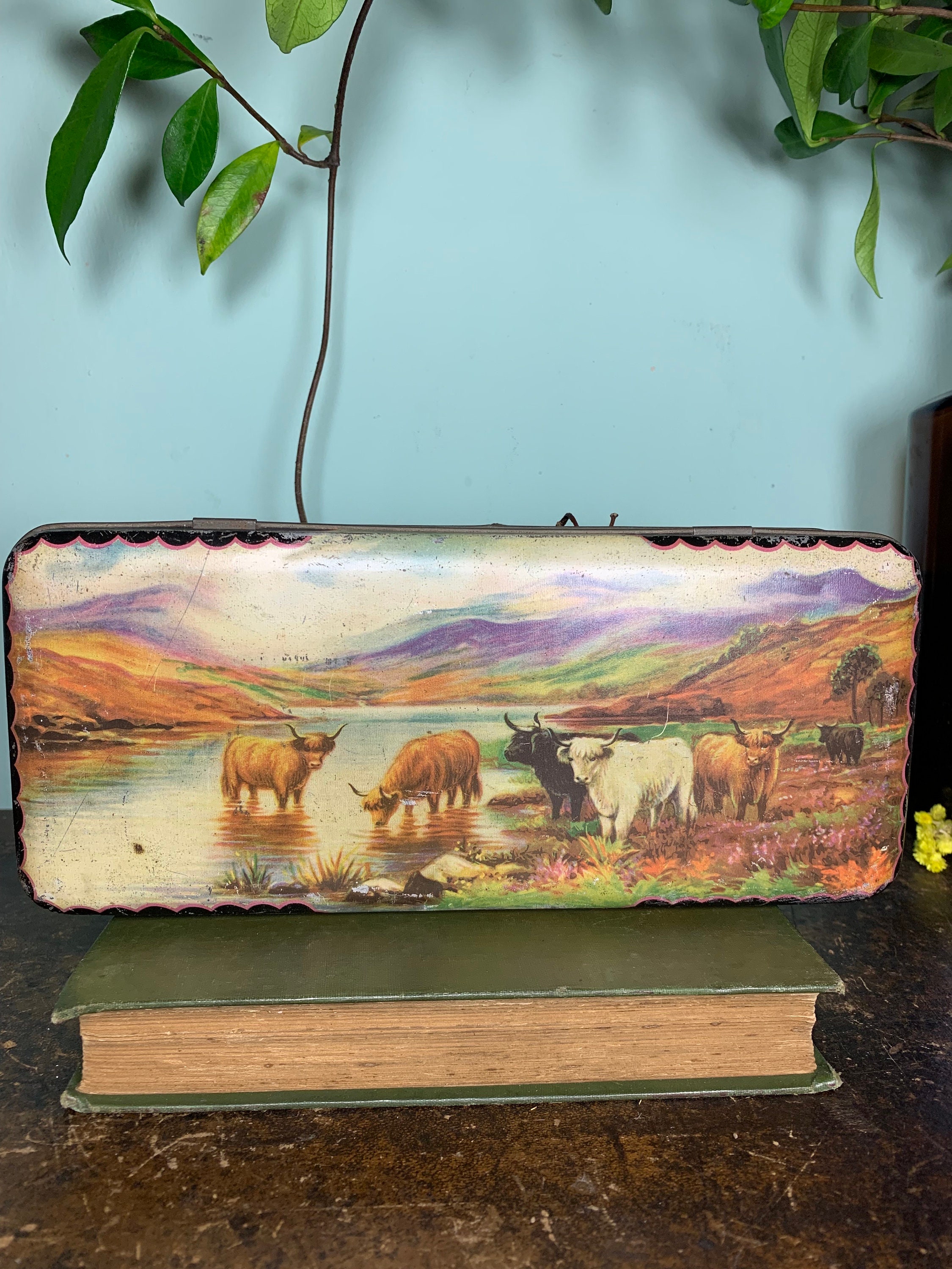 Carr Co Ltd Carlisle antique Box Sheet Metal Scenery Highland Landscape ...