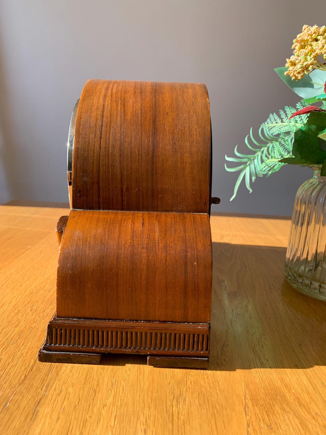 Wooden Traditional Mantle Clock Battery | Century Oak Westminster Chime ...