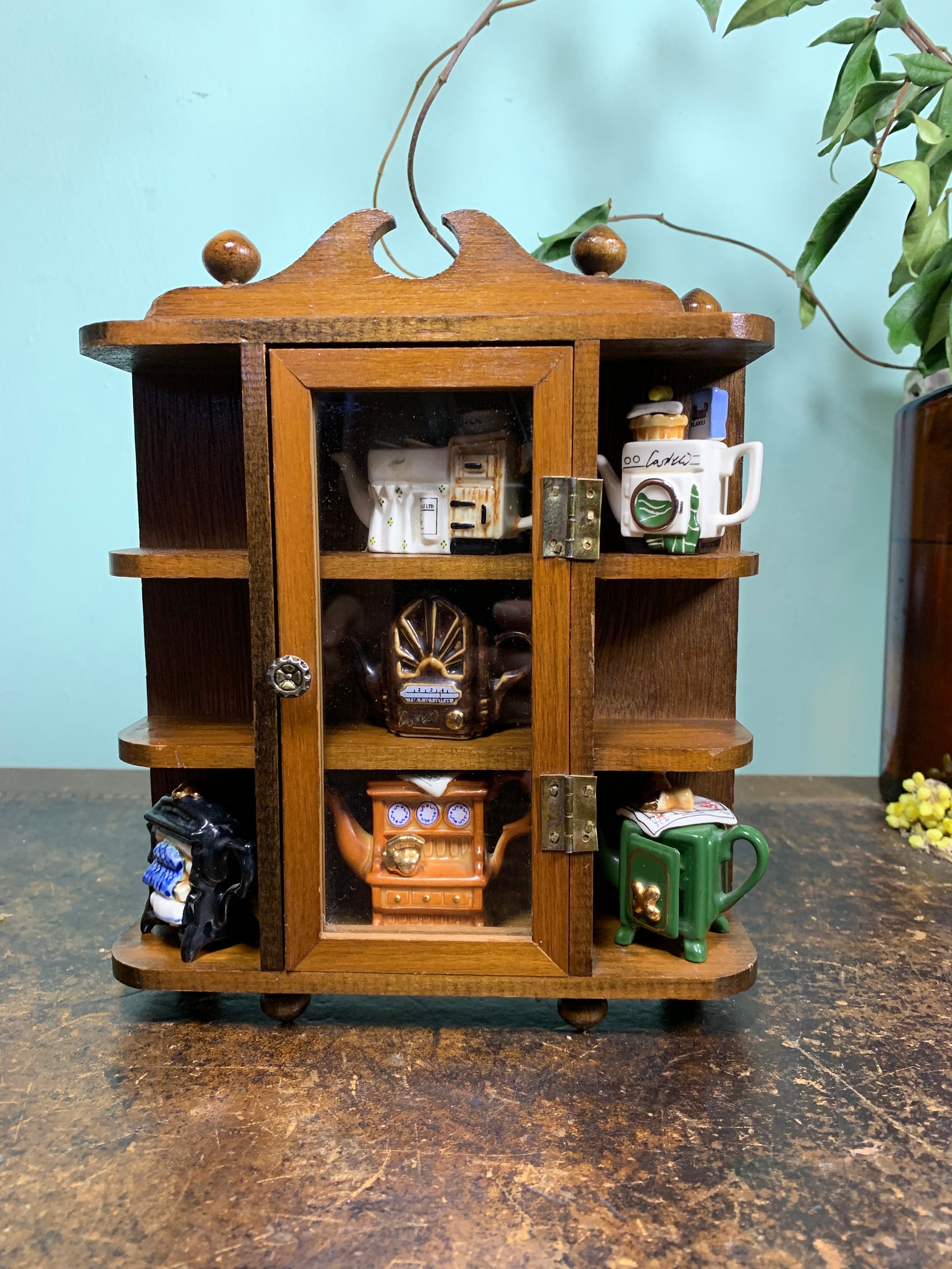 Miniature Display Cabinet Wooden Hanging Vintage - Etsy