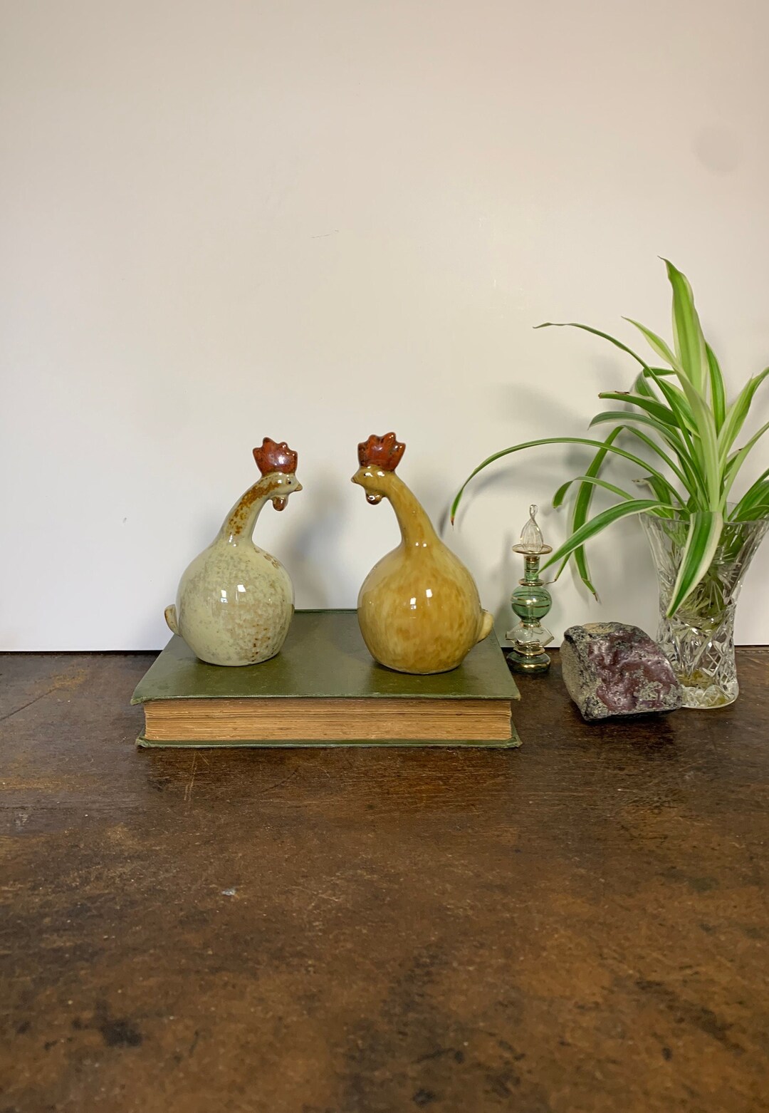 Ceramic Glazed French Hen / Fat Rooster / Art Deco Hen-rooster Salt and ...