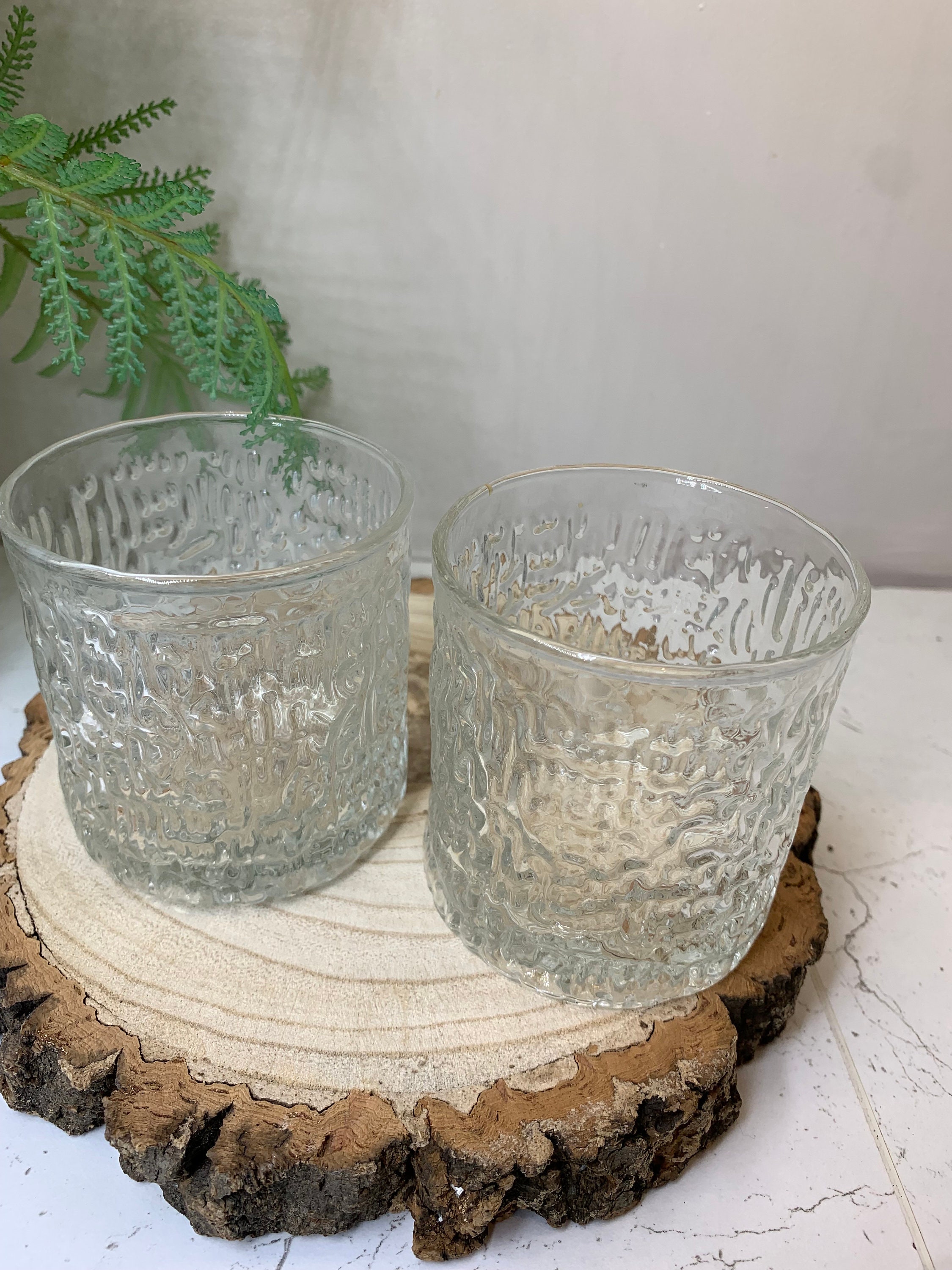 Vintage 60s Tree Bark Textured Glass Made in England by Ravenhead-model ...