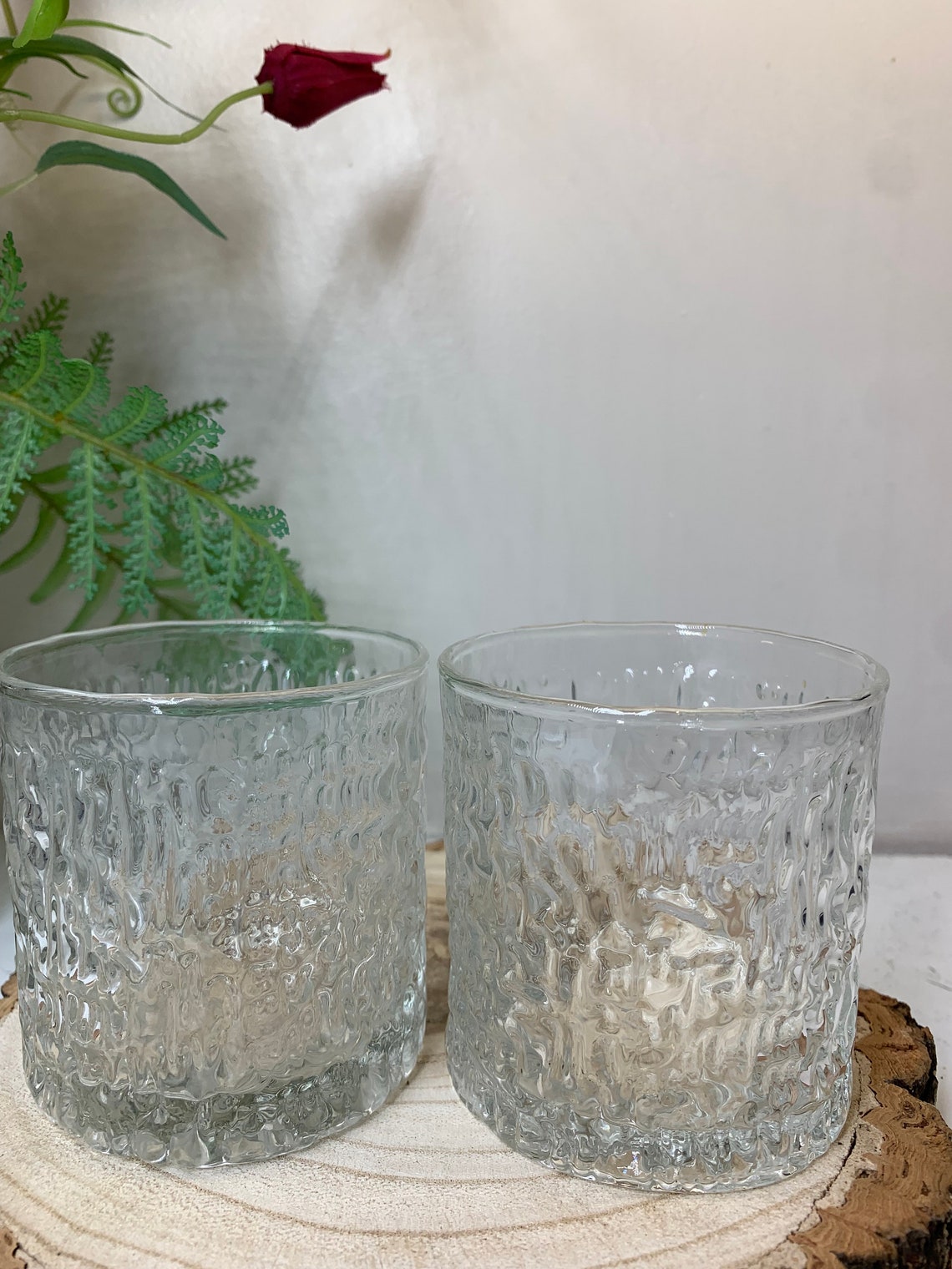 Vintage 60s Tree Bark Textured Glass Made in England by Ravenhead-model ...