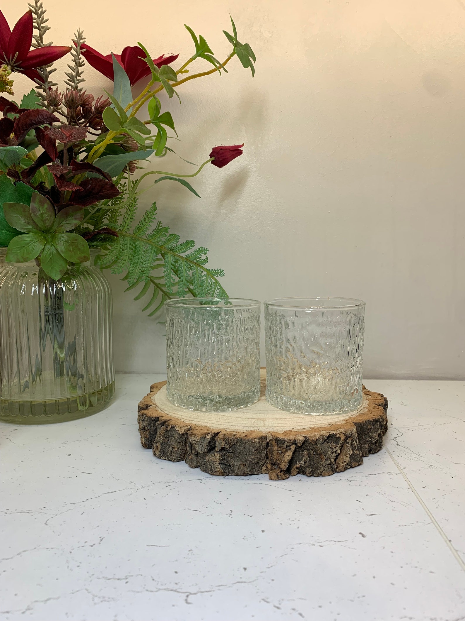 Vintage 60s Tree Bark Textured Glass Made in England by Ravenhead-model ...