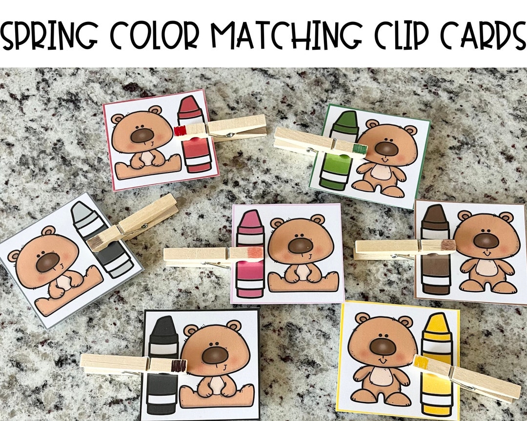 Spring Color Matching Clip Cards - Clothespin Activity for Toddlers ...
