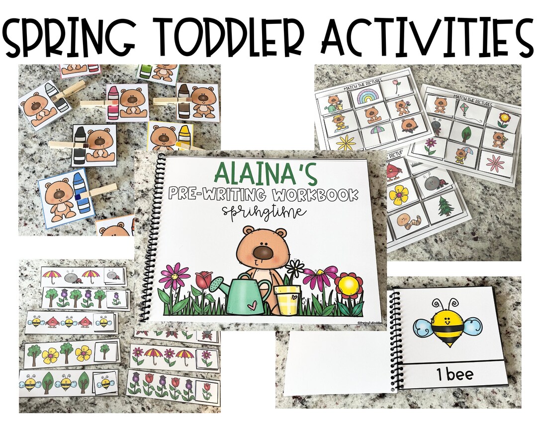 Spring Toddler Activities- Matching Mats, Counting 1-10 Book, AB ...