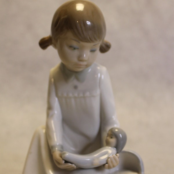 Lladro Girl Holding Doll - Etsy UK