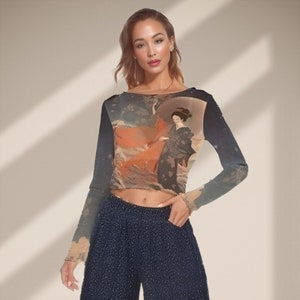 Eclipse Women's Mesh Crop Top Long Sleeves - Etsy