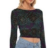 Red Floral Romantic Mesh Crop Top Long Sleeves - Etsy