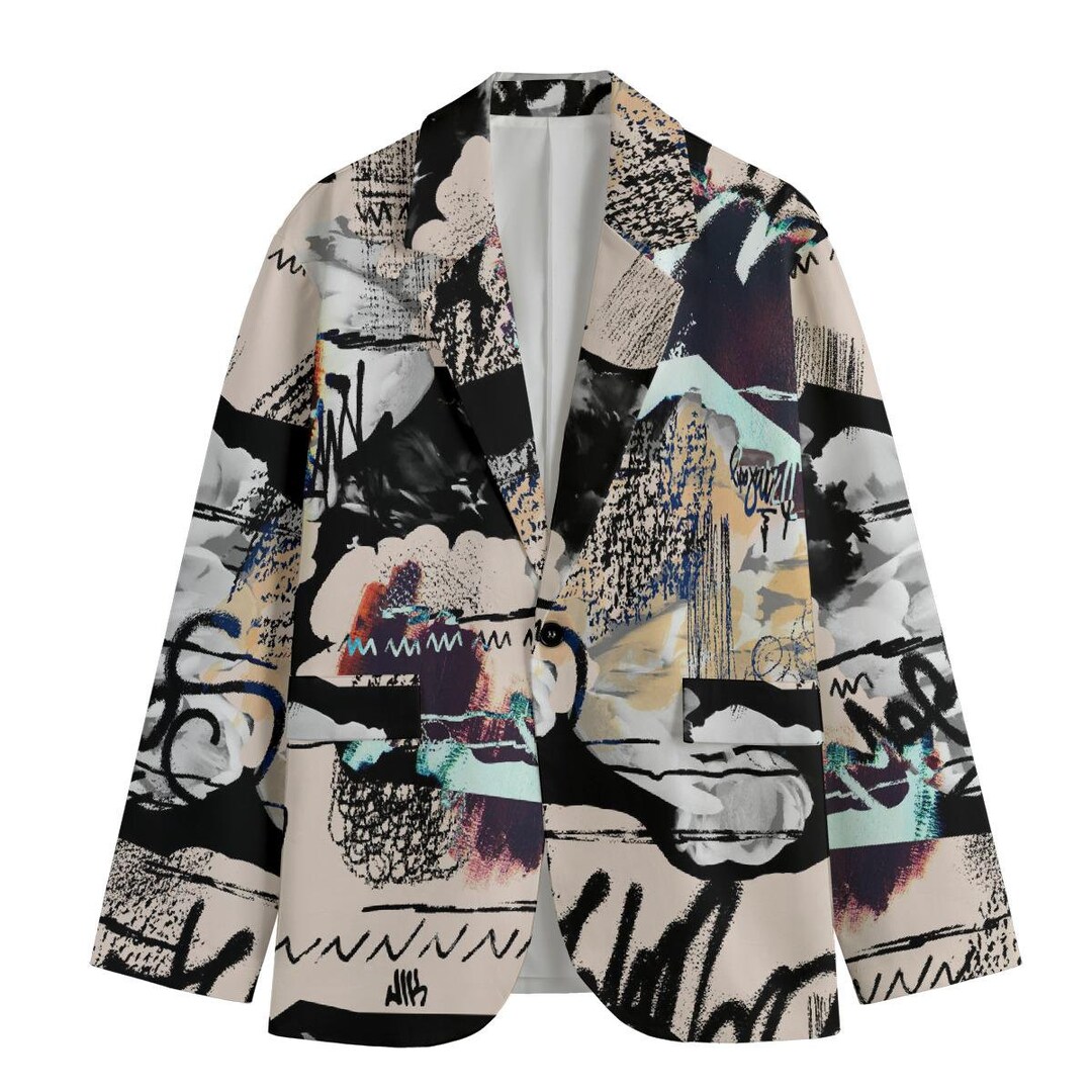 Graffiti Art Jacket, Unisex 100% Cotton Jacket, Artsy Blazer, Urban Art ...