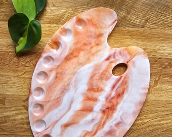 Teal and White Paint Palette Resin Paint Gift Unique Handmade Gift Gift ...