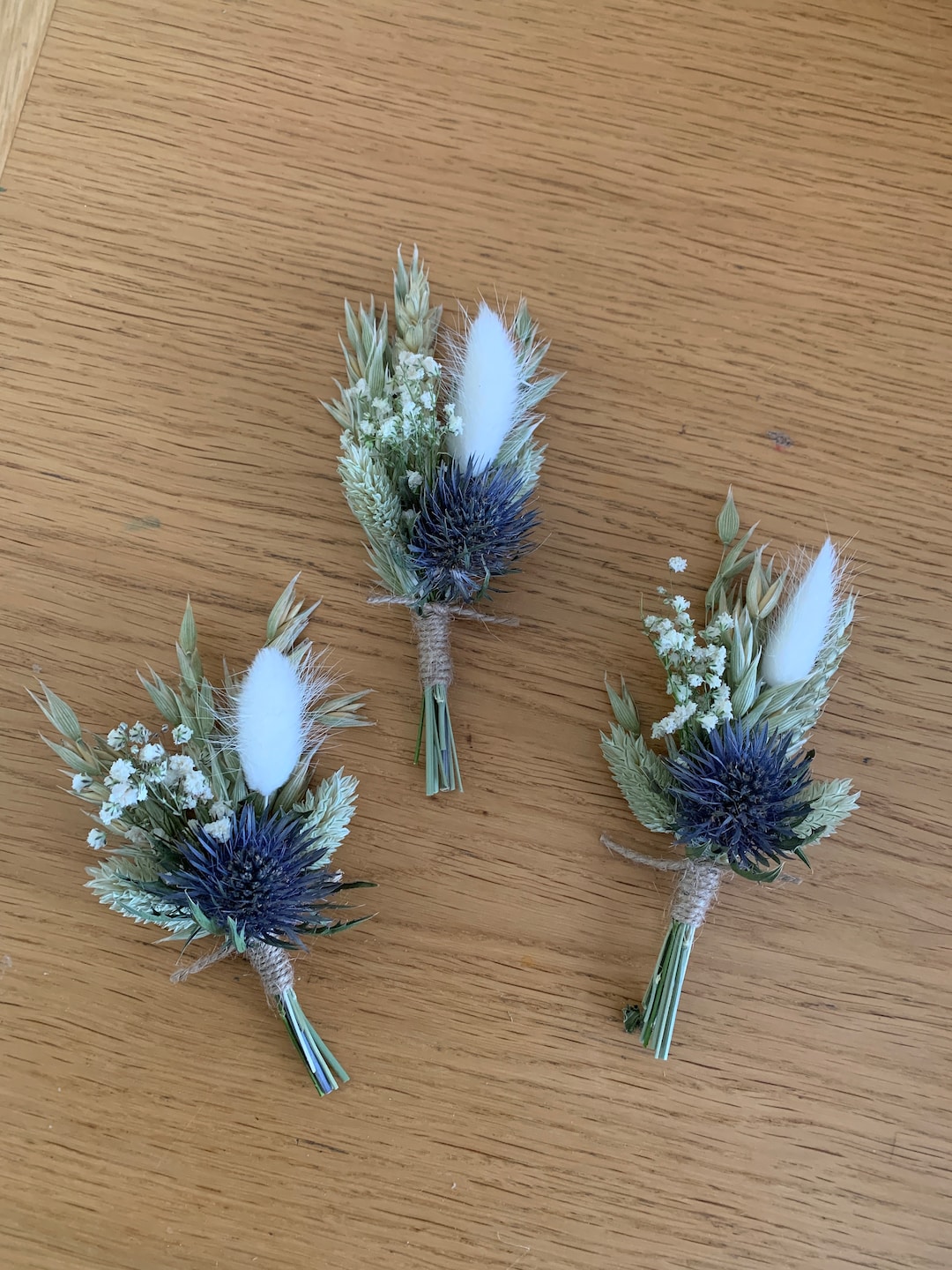 Dried Thistle & Gypsophila Buttonhole | Boutonnière. | Natural Wedding ...