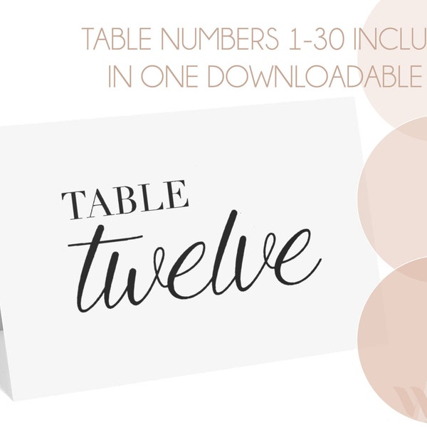 Foldable Printable Table Numbers - Etsy