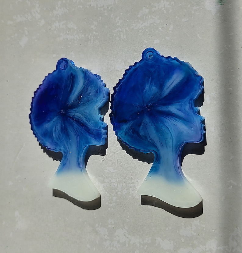 Handmade Resin Keychain Set | Matching Blue Glitter Keychains for Two ...